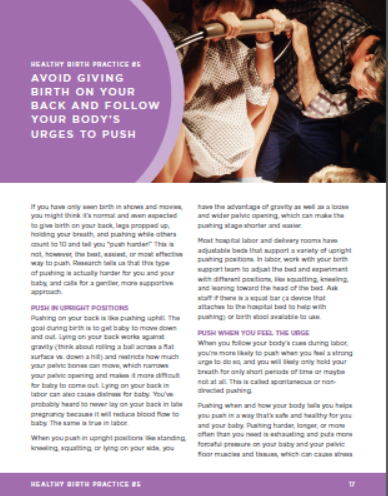 Lamaze Six Healthy Birth Practices eBooklet